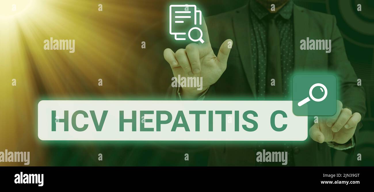 Inspiration showing sign Hcv Hepatitis C, Word Written on Liver disease ...
