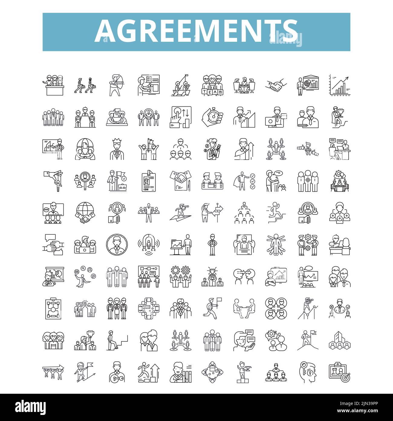 Agreements icons, line symbols, web signs, vector set, isolated illustration Stock Vector Image ...