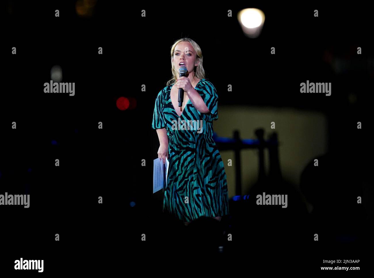 Ellie Simmonds OBE on stage during the Closing Ceremony for the 2022 ...