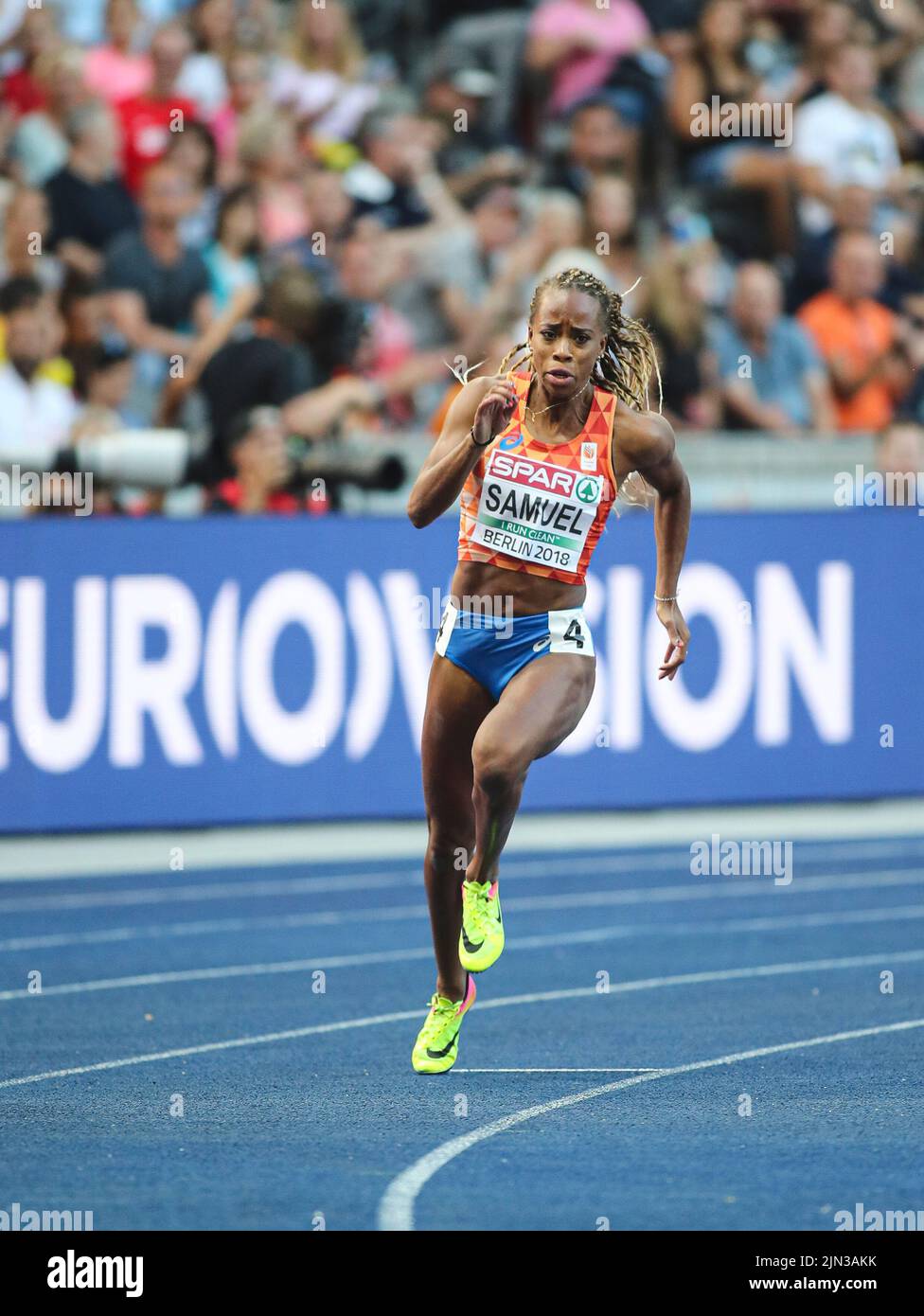 Jamile Samuel participating in the 200 meters at the European Athletics ...