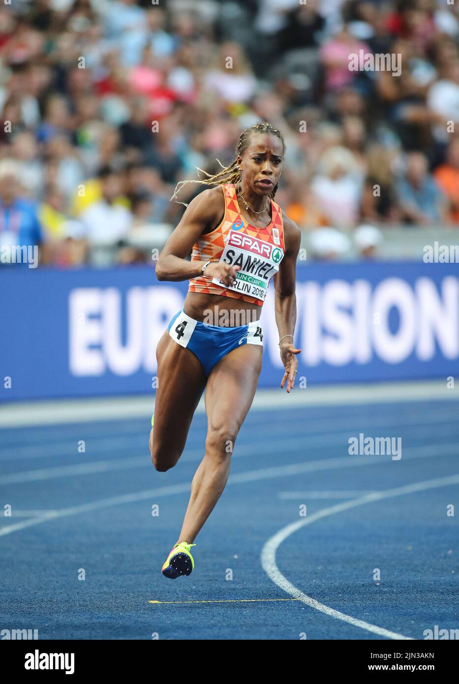 Jamile Samuel participating in the 200 meters at the European Athletics ...