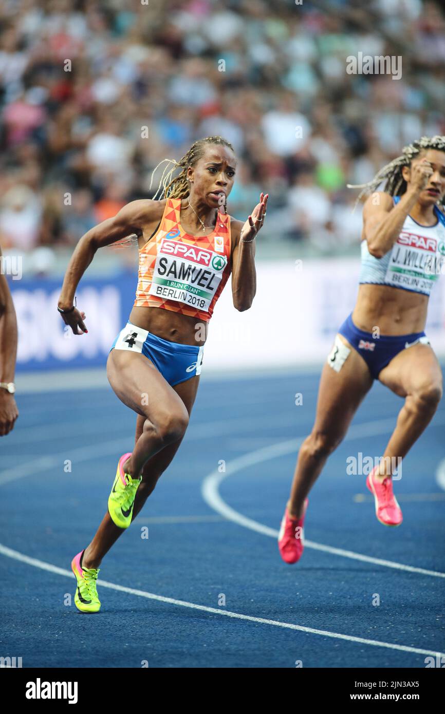 Jamile Samuel participating in the 200 meters at the European Athletics ...