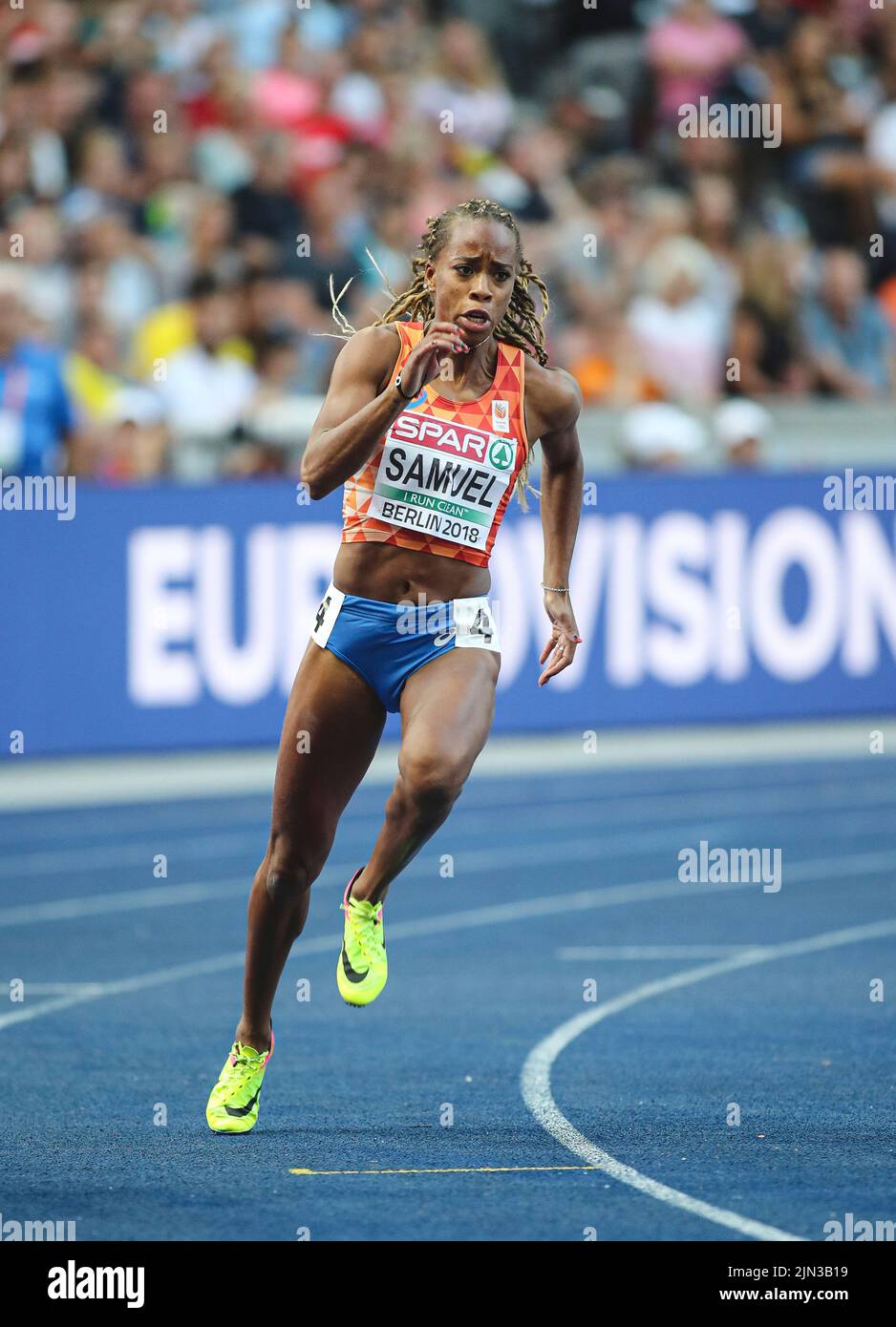 Jamile Samuel participating in the 200 meters at the European Athletics ...