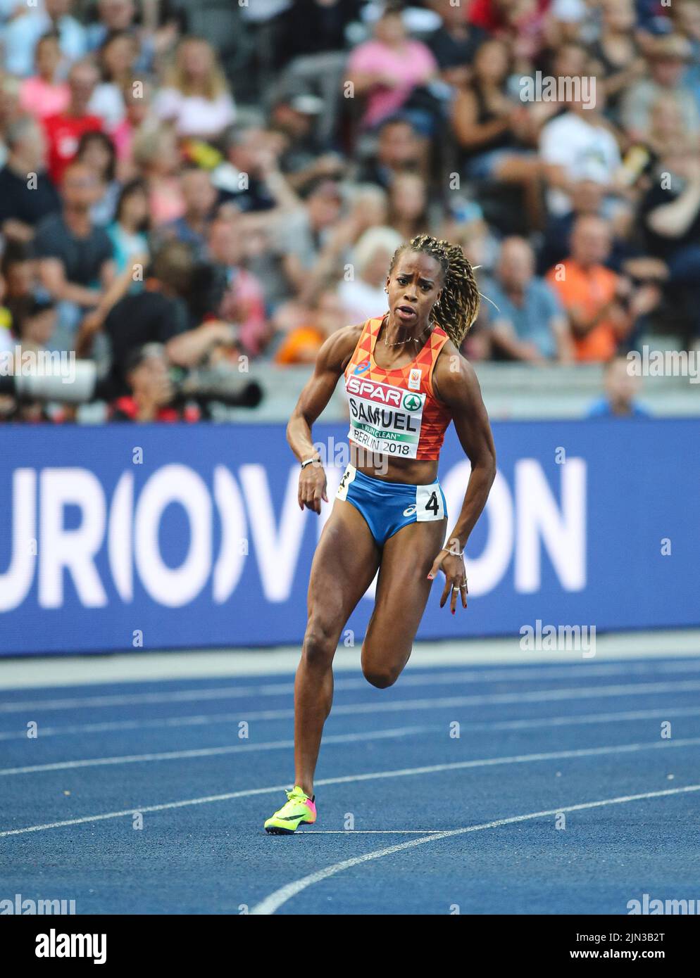 Jamile Samuel participating in the 200 meters at the European Athletics ...