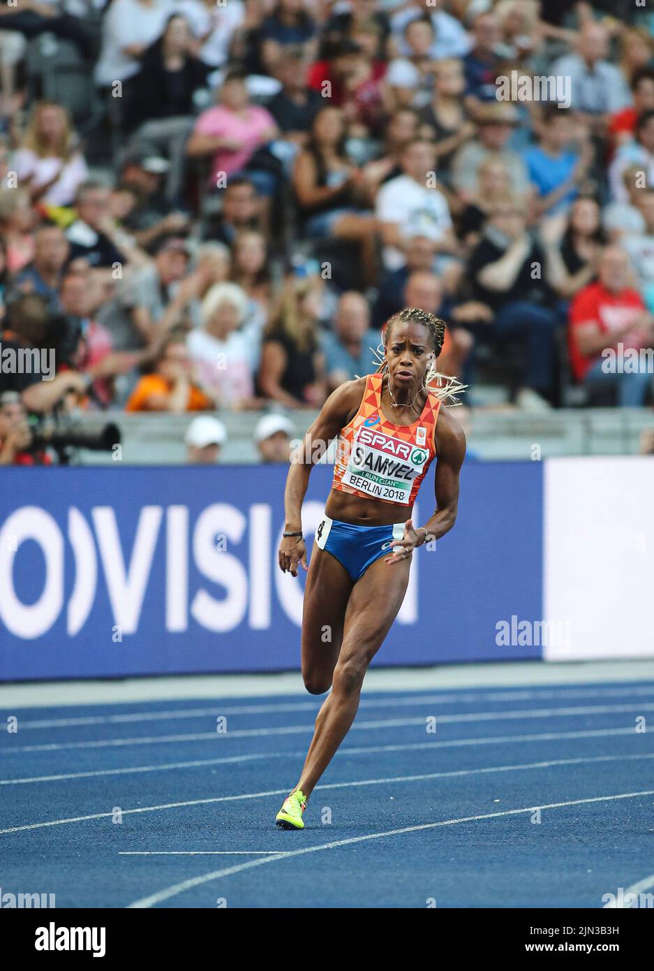 Jamile Samuel participating in the 200 meters at the European Athletics ...