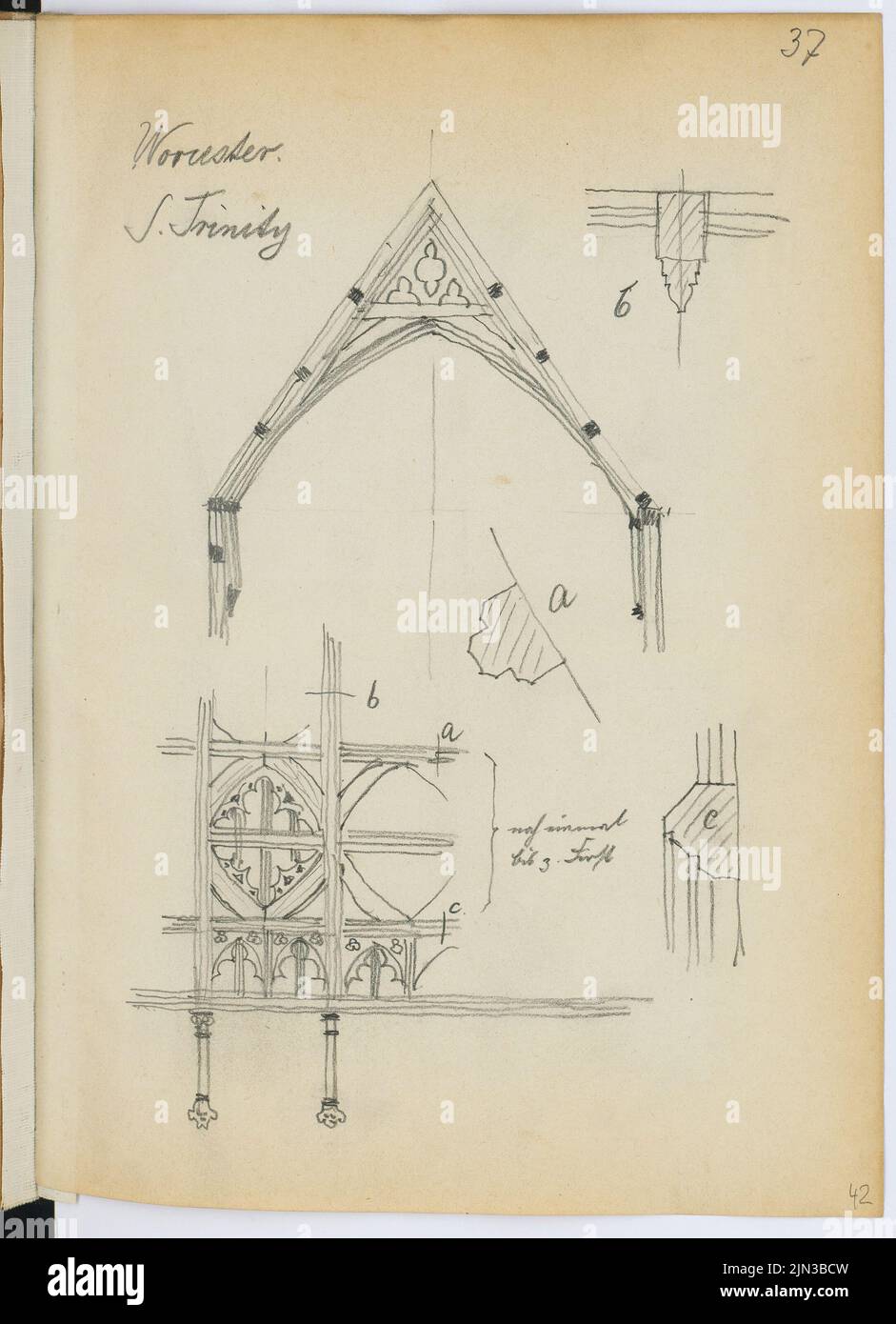 St. Trinity, Worcester: Details (from: Sketch and Photo Album 26 Stock ...