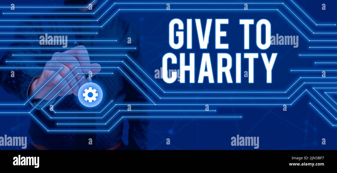 Hand writing sign Give To Charity, Conceptual photo Donate giving ...