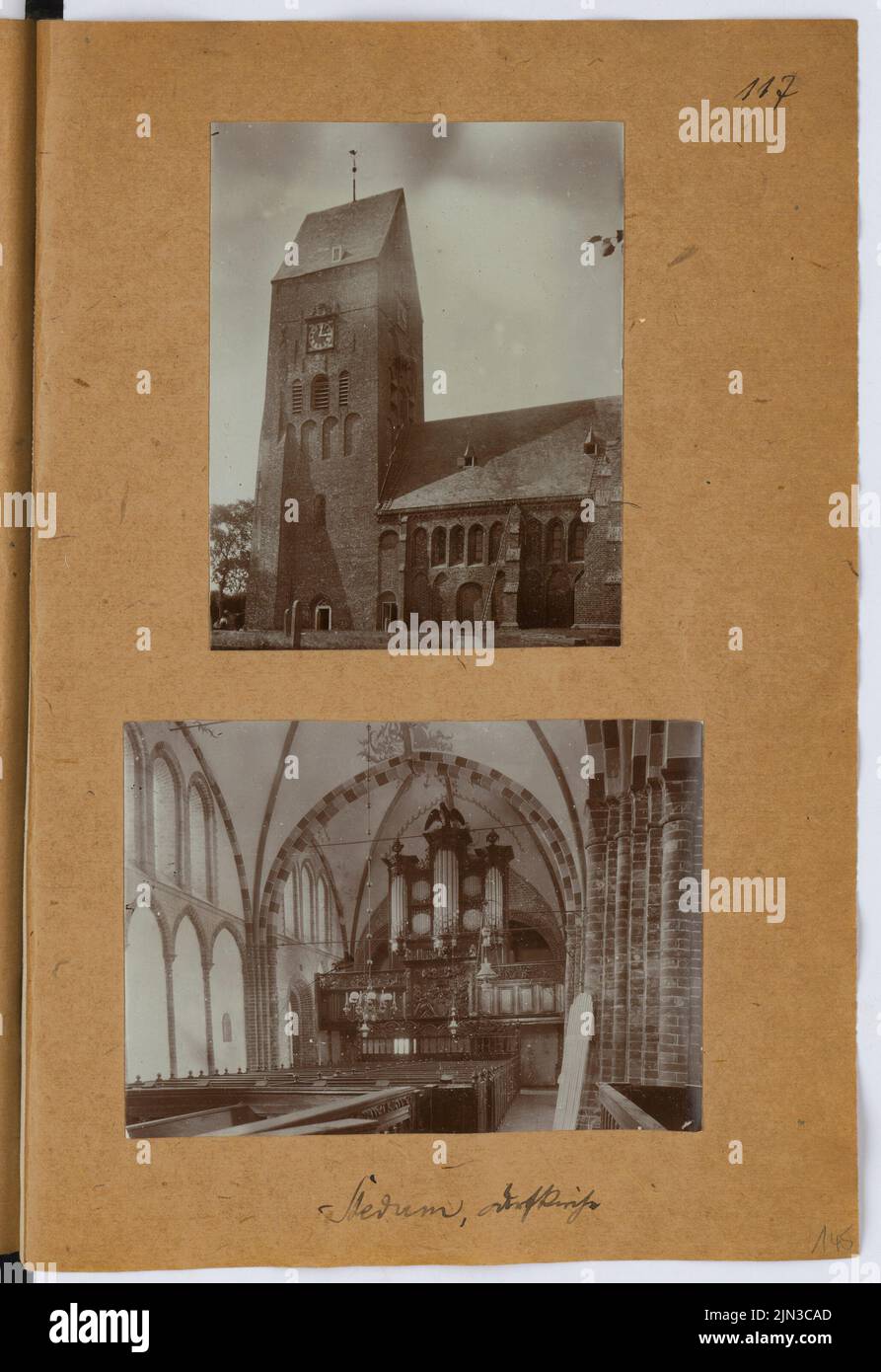 Church, stedum: view, interior view (from: sketch and photo album 27 ...