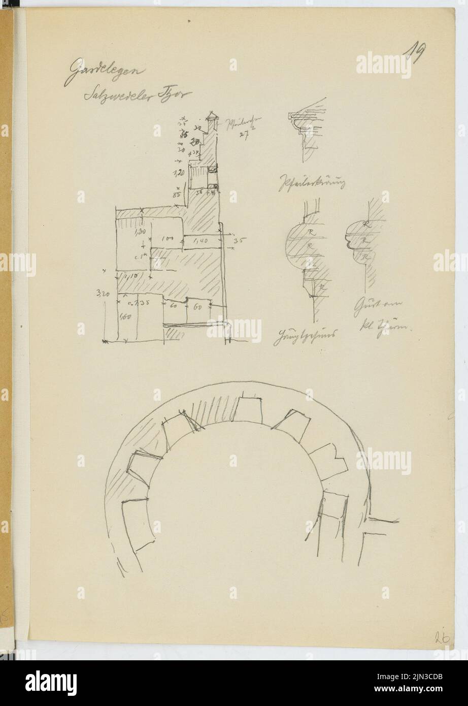 Salzwedeler Tor, Gardelegen: Floor Plan, Details (from: Sketch and ...