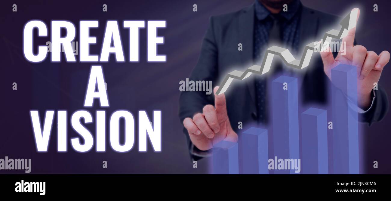 Handwriting text Create A Vision, Word Written on Develop a strategy ...