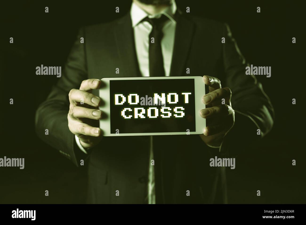 Writing displaying text Do Not Cross. Business concept Crossing is forbidden dangerous caution ...