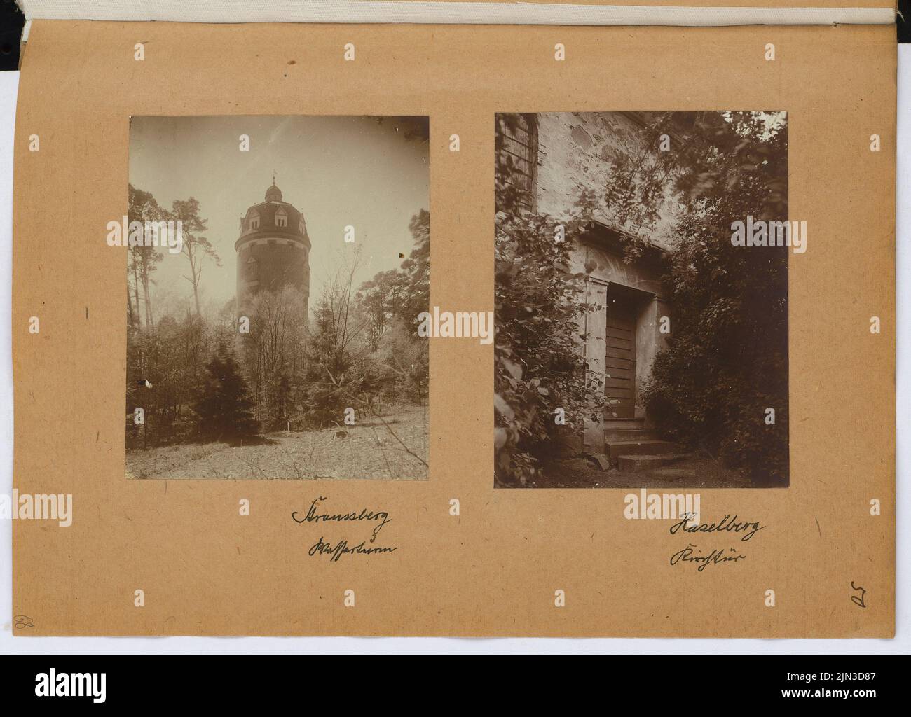 Water tower, Strausberg. Church, Haselberg: Views (from: sketch and ...