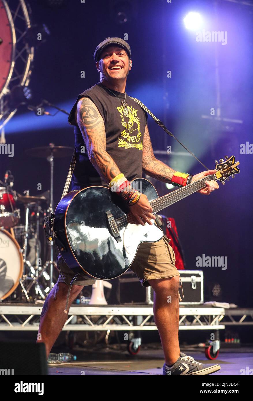 Ken Bonsall lead singer of Ferocious Dog during the bands performance ...