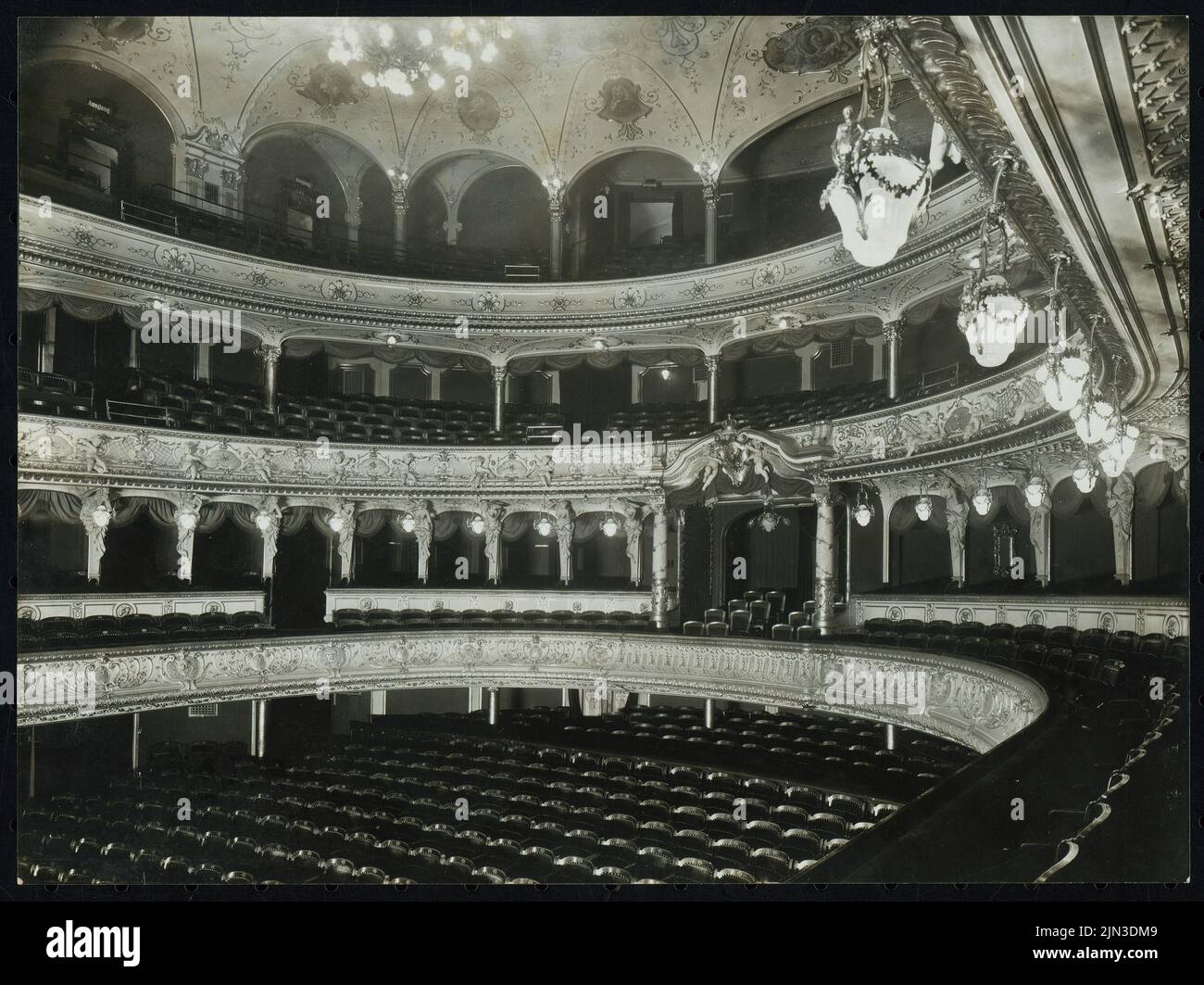 Royal court theater, Wiesbaden: View spectator room Stock Photo - Alamy