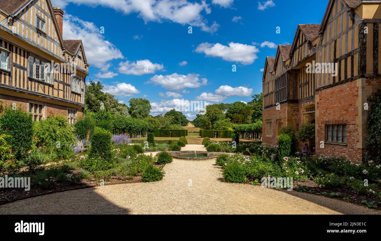 Beautiful architecture and grounds of historic Coughton Court near ...