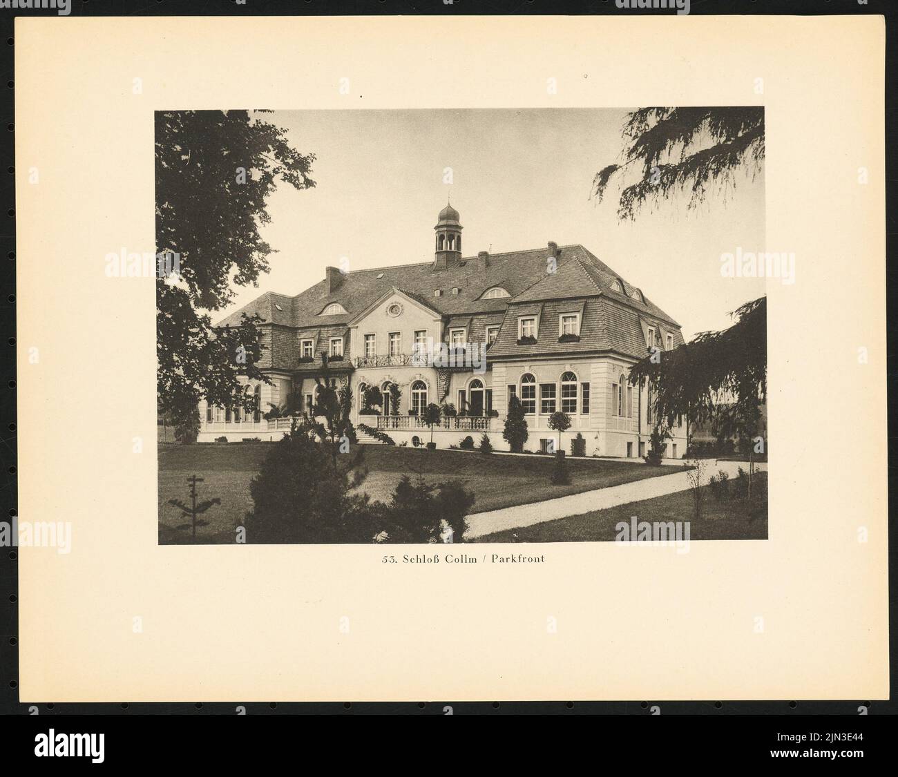 Kollm Castle, Saxony: Park side (from: Alfred Breslauer, executed ...