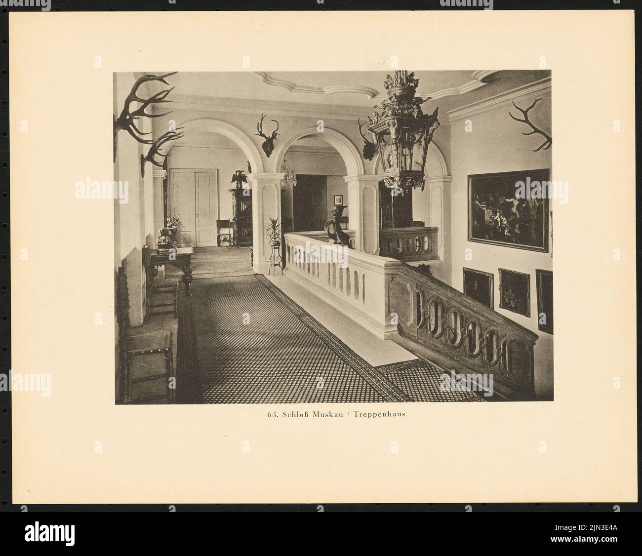 Bad Muskau, new castle. Conversion: staircase on the 1st floor (from: Alfred Breslauer, executed ...