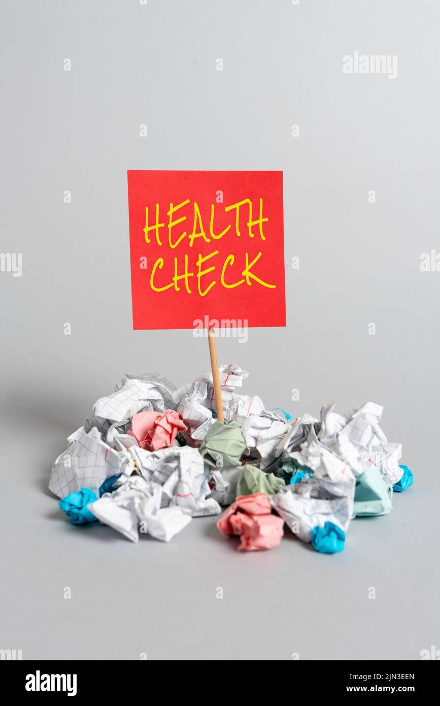 Hand writing sign Health Check. Conceptual photo Medical Examination ...