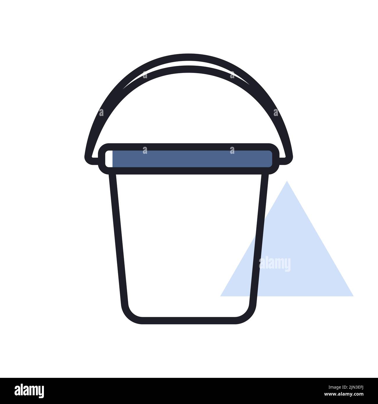 Garden plastic bucket isolated vector icon. Graph symbol for ...