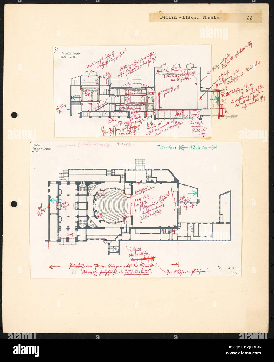 German theater, Berlin: floor plan and long -range Stock Photo - Alamy