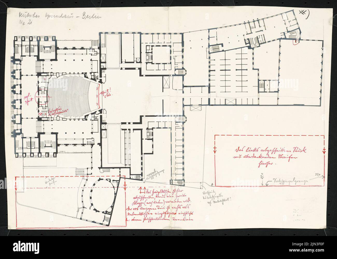 German opera house (also: municipal opera), Berlin: floor plan Stock ...