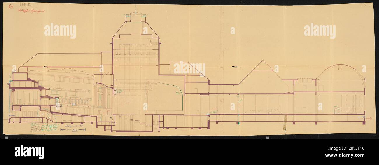 German opera house (also: municipal opera), Berlin: longitudinal ...