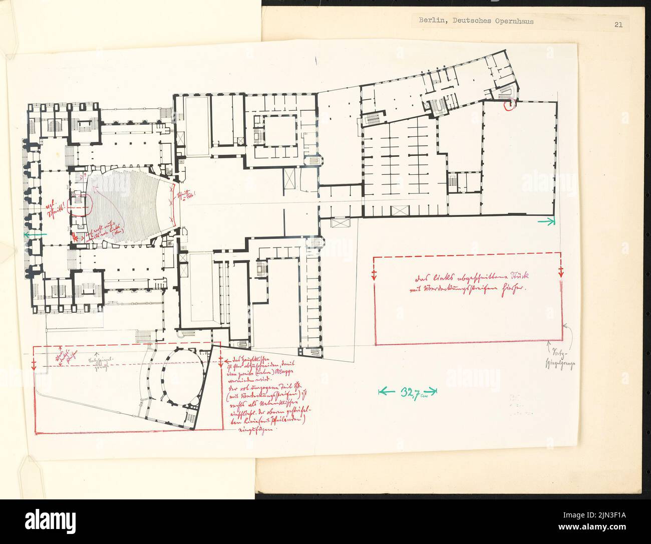 German opera house (also: municipal opera), Berlin: floor plan Stock ...