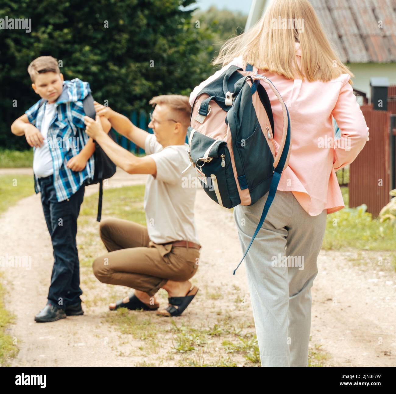 Leaving home school bag hi-res stock photography and images - Alamy