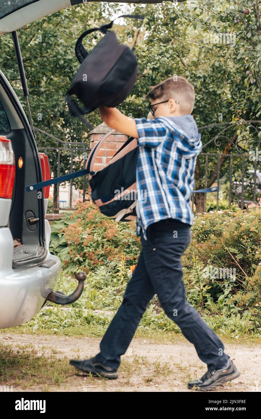 Taking teen son to school hi-res stock photography and images - Alamy
