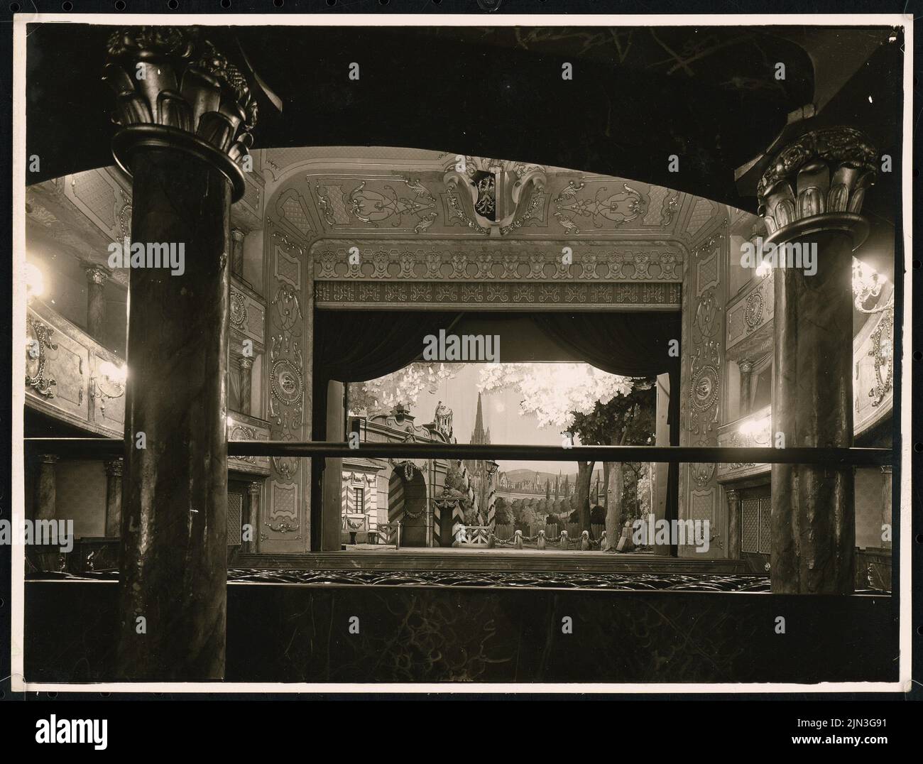 Landestheater, Linz: View of the auditorium and stage with a stage ...