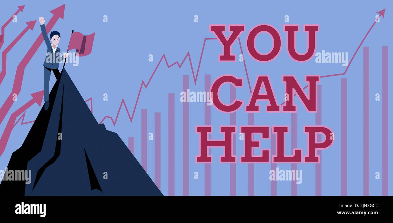 Text sign showing You Can Help. Business overview Be a volunteer ...