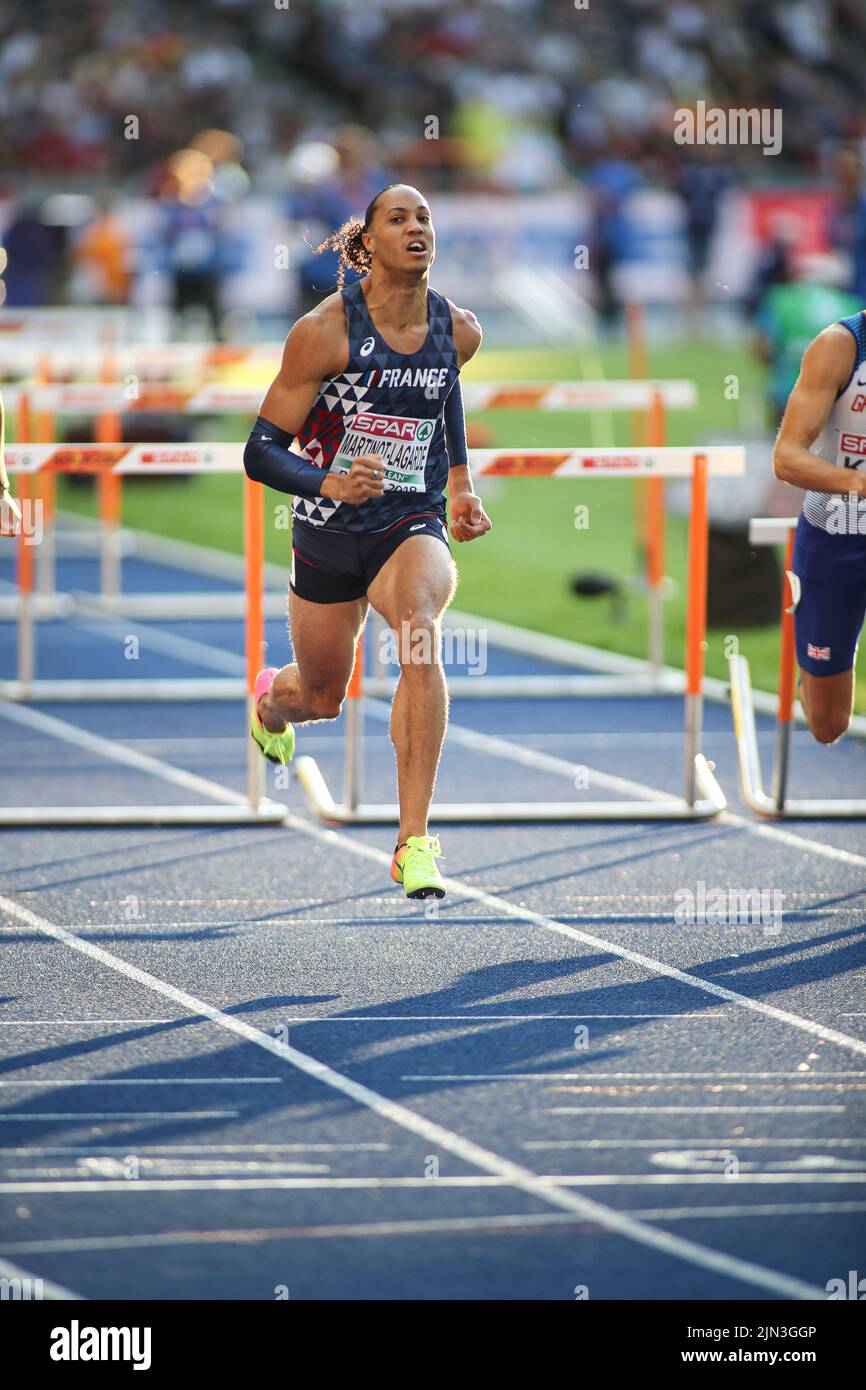 Pascal Martinot-Lagarde participating in the 110m hurdles at the European Athletics ...