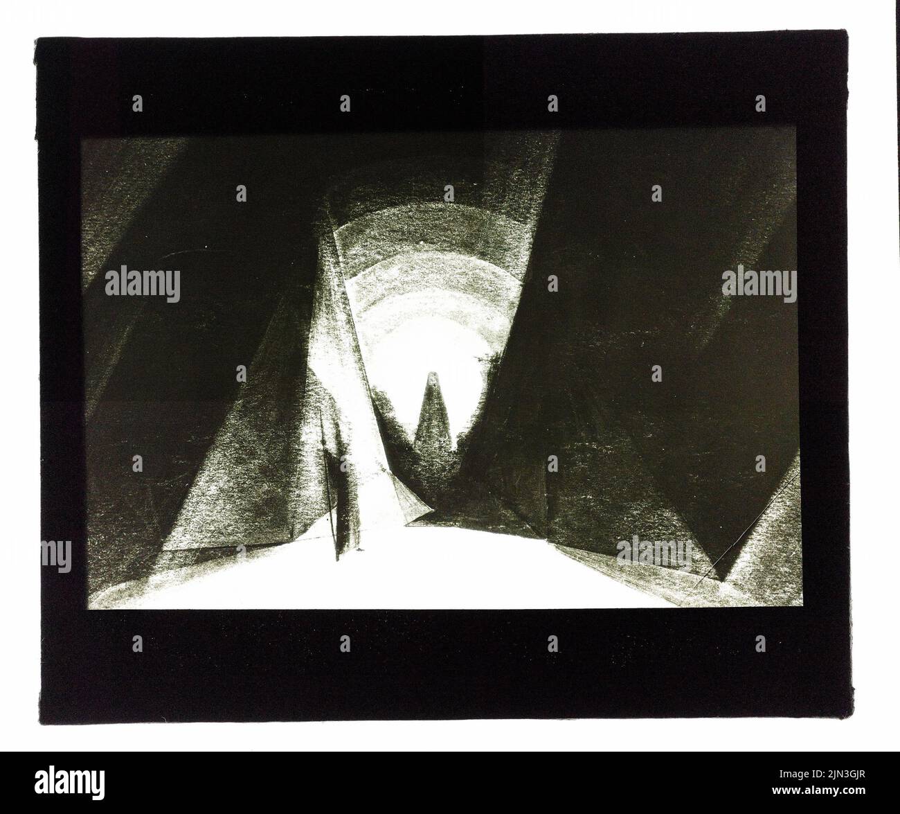 Stage design: Drawing of an indicated cubic landscape Stock Photo - Alamy