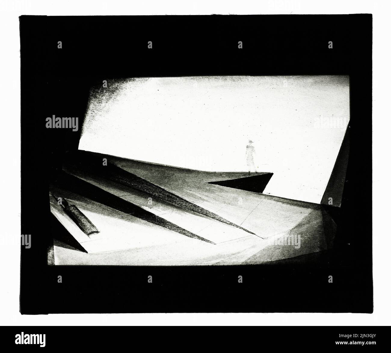 Stage design: scene with figure Stock Photo - Alamy