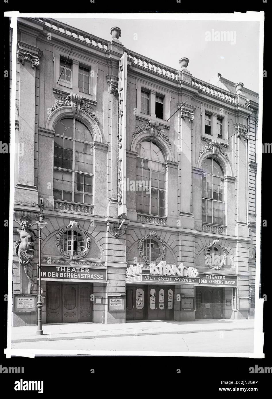 Theater in Behrenstraße, Berlin: View from the southwest (negative to ...