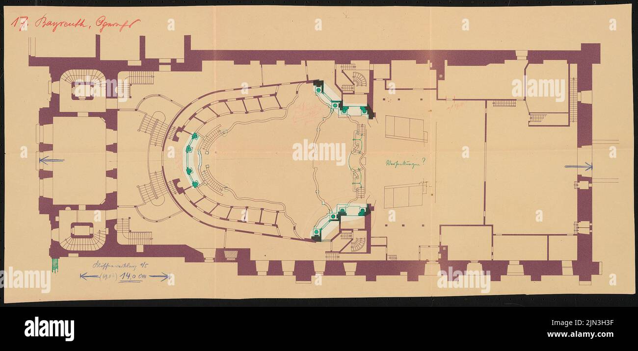 Margrave opera house, Bayreuth: floor plan 1: 100 Stock Photo - Alamy
