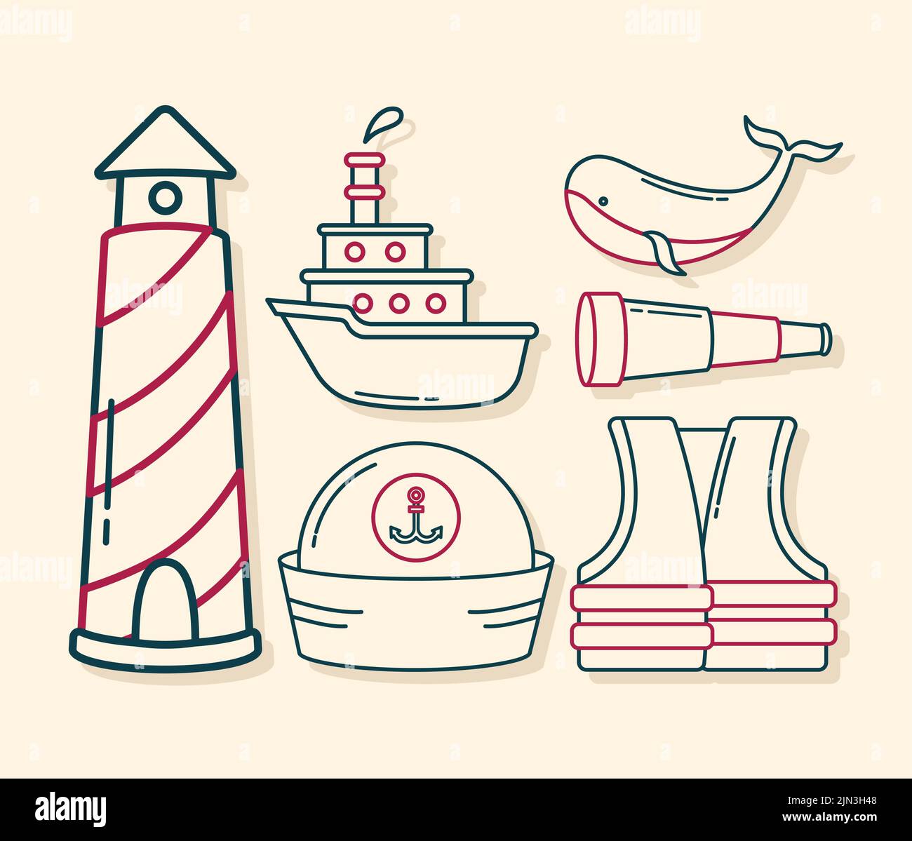 nautical icons set Stock Vector Image & Art - Alamy