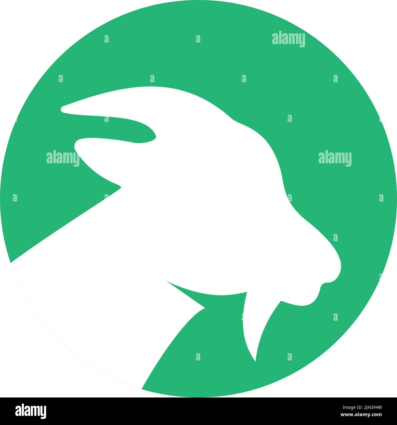 Goat head silhouette. Goat head symbol. Farm animal icon isolated on ...