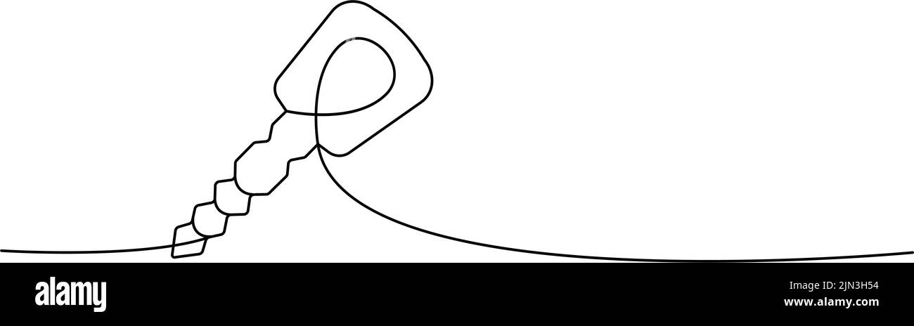 Key one line continuous drawing. Home key continuous one line ...