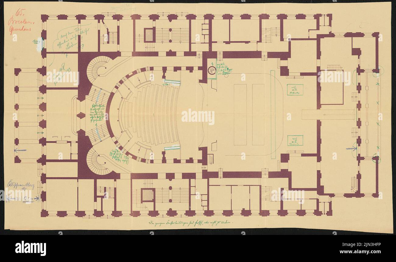 Opera house, Wroclaw: floor plan 1: 100 Stock Photo - Alamy