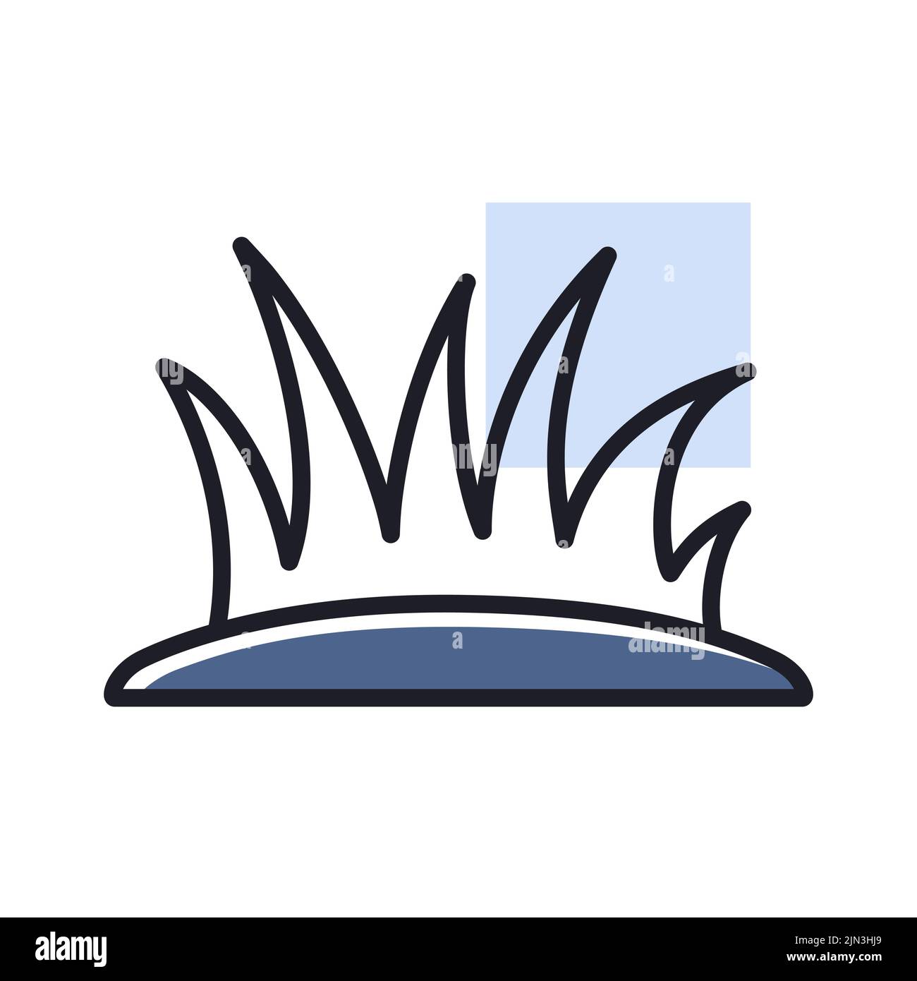 Lawn grass vector isolated icon. Gazon sign. Graph symbol for ...