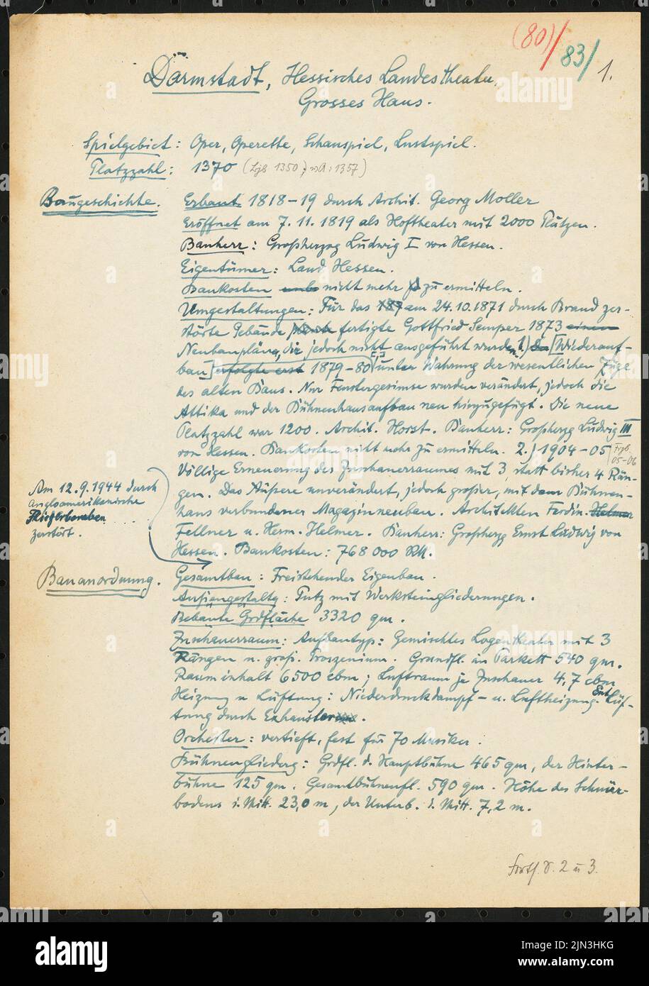 Georg Moller (1784-1852, as an architect): Grand Ducal Court Theater ...