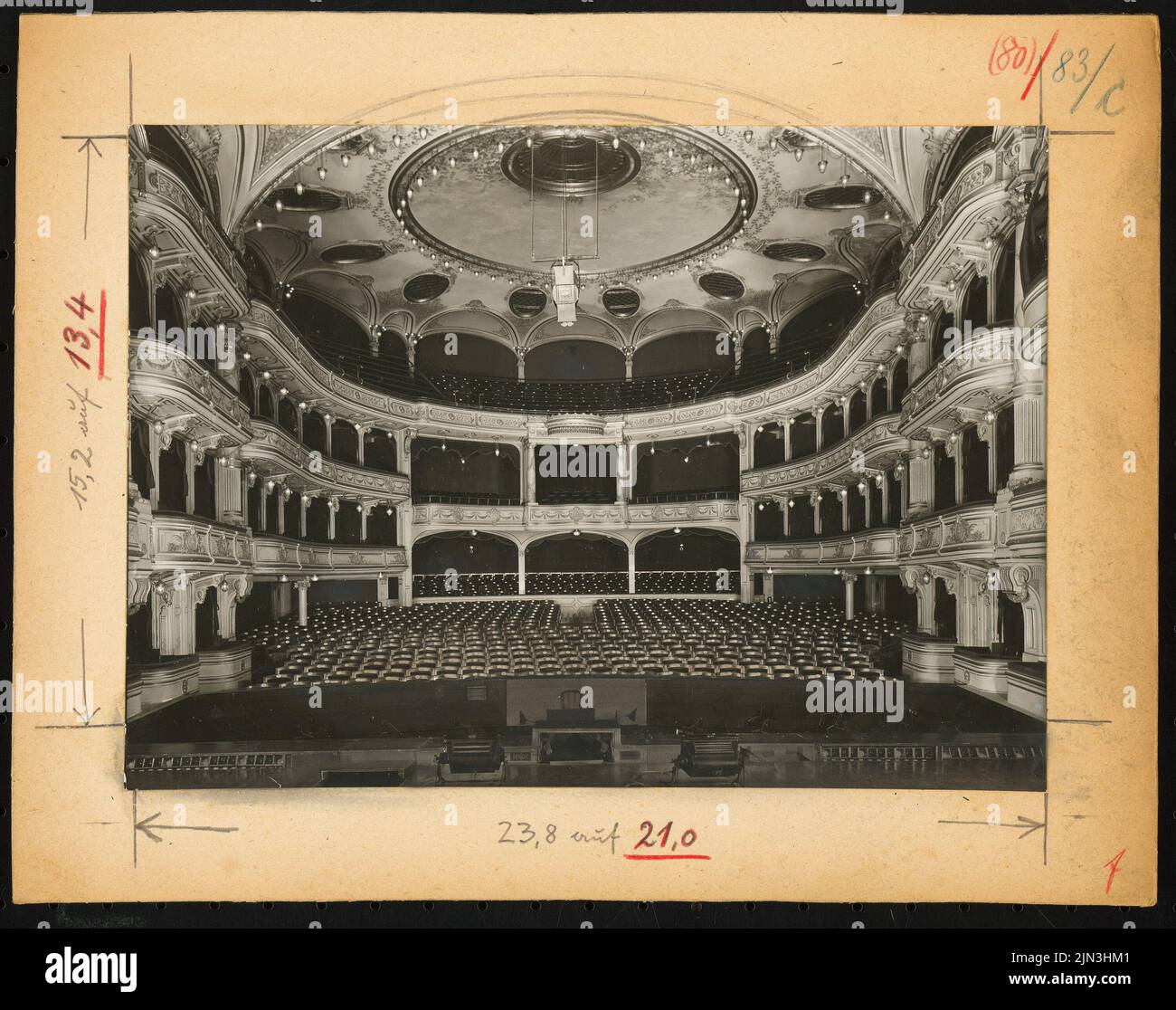 Grand Ducal Hoftheater, Darmstadt: View of the auditorium Stock Photo ...