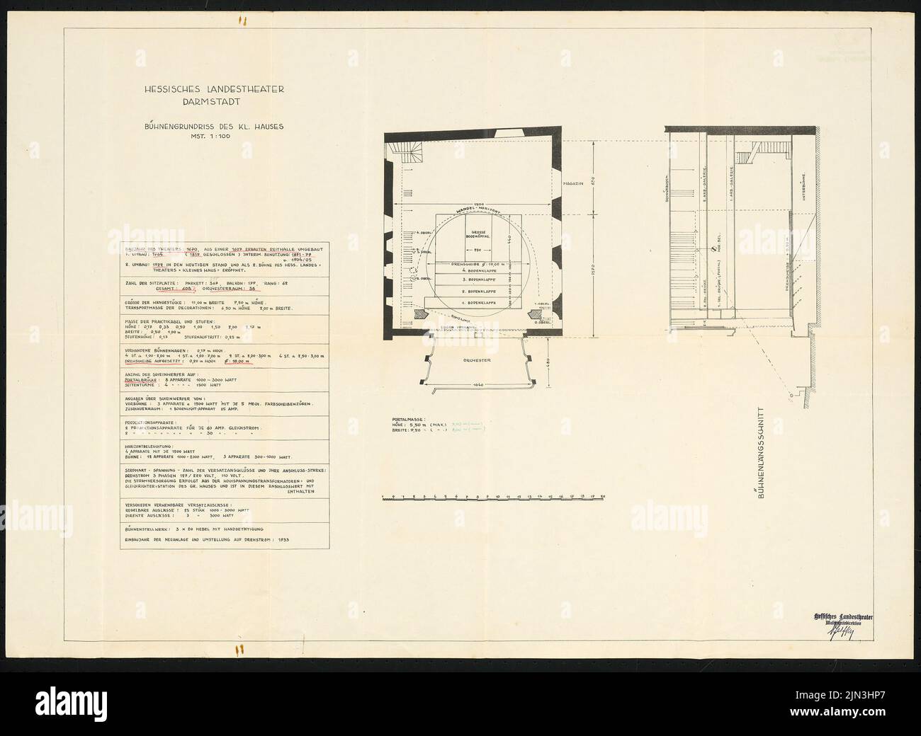 Landgrage opera house landestheater kleine haus darmstadt longitudinal ...