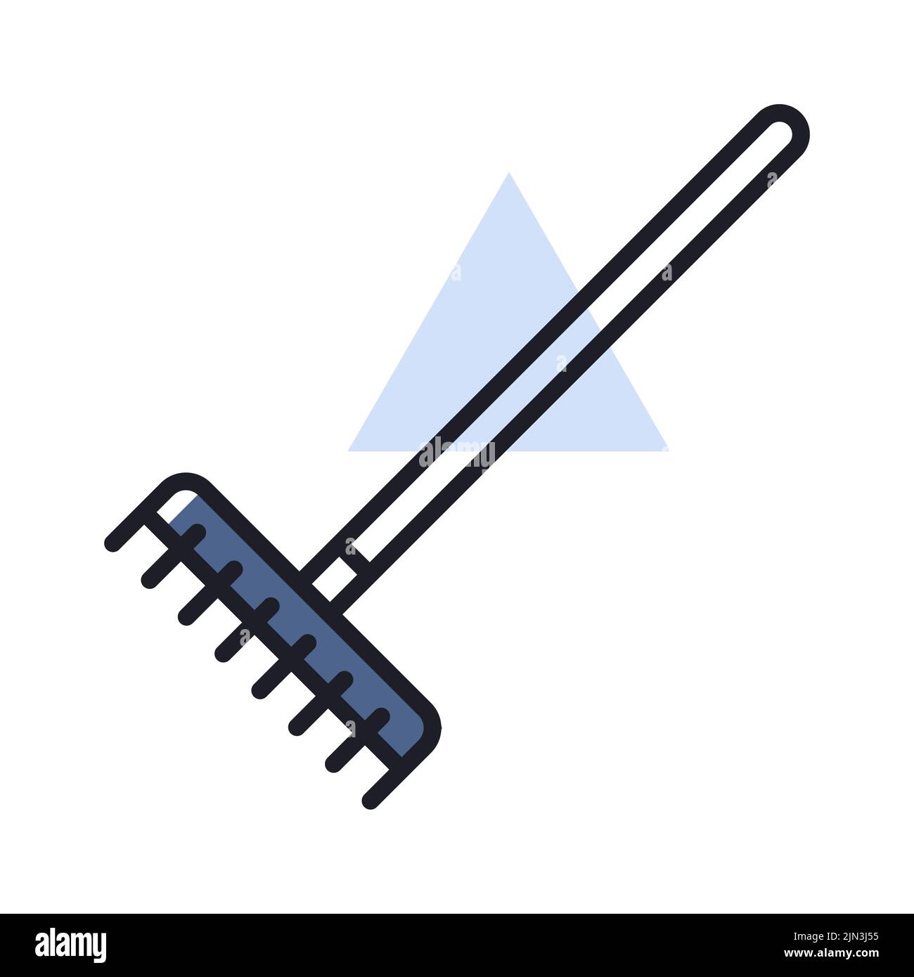 Garden rake isolated vector icon. Graph symbol for agriculture, garden ...