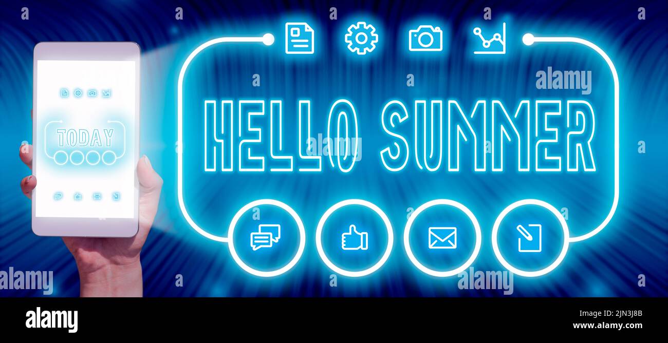 Conceptual display Hello Summer. Internet Concept Welcoming the warmest ...