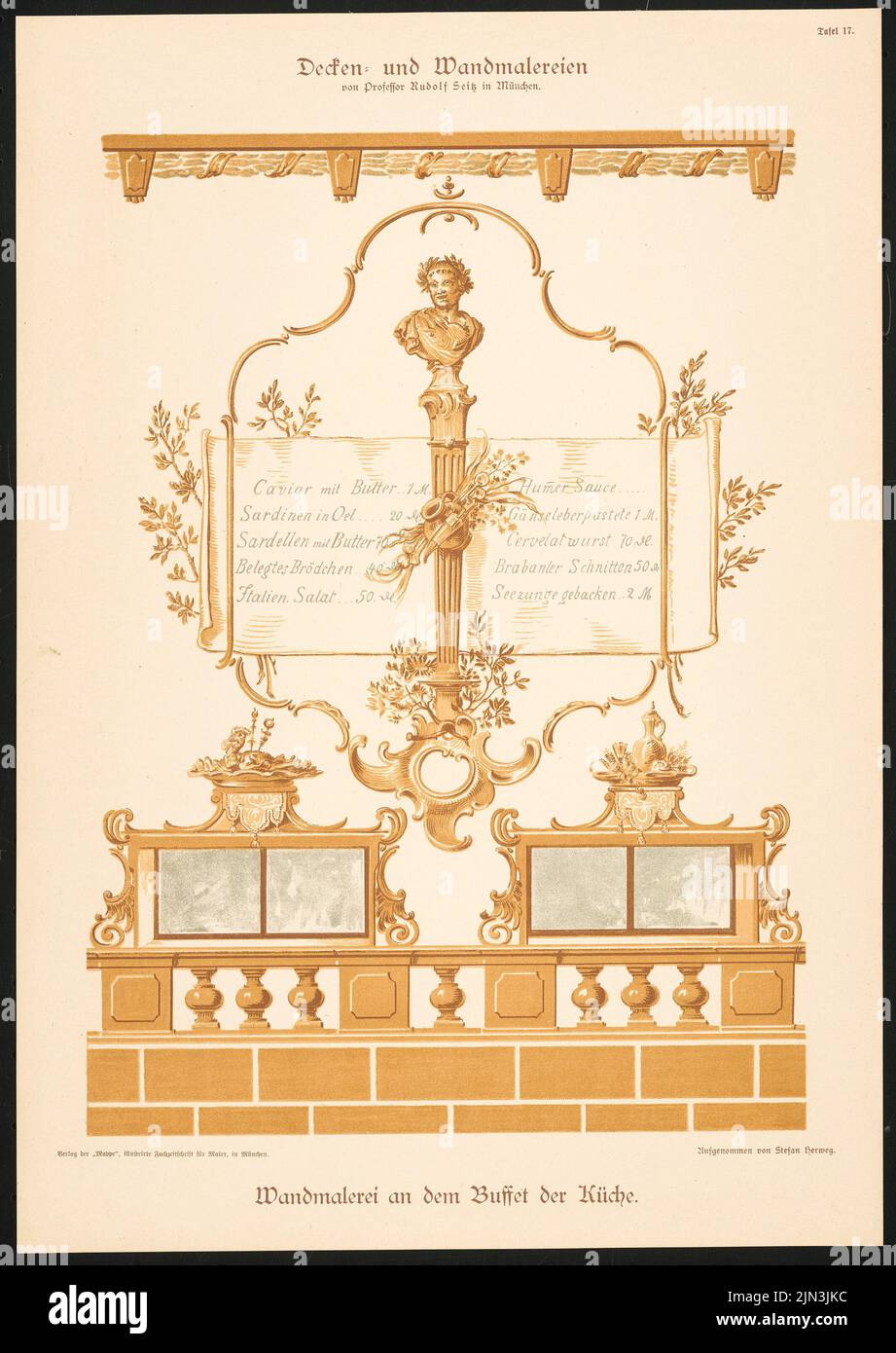 Rudolf Seitz (1842-1910, as a painter): Ceiling and wall paintings ...