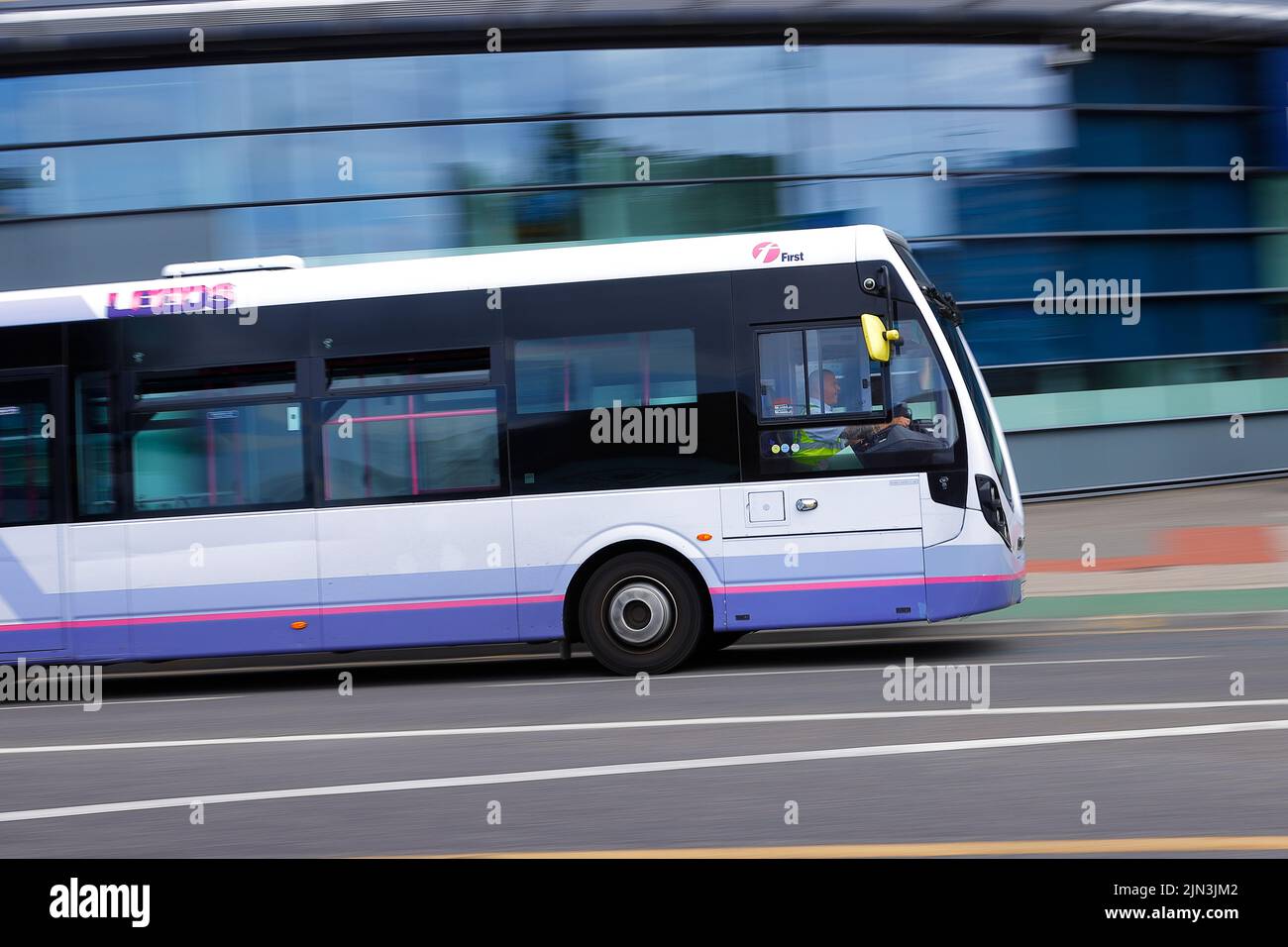 A single decker bus operated by First Bus Company seen near to Leeds ...