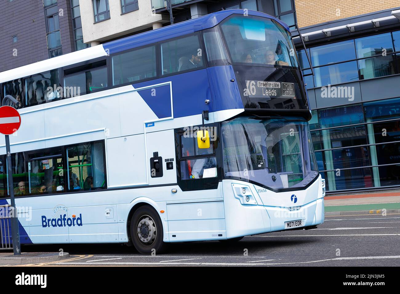 A First Bus Company double decker bus seen in Leeds City Centre Stock ...
