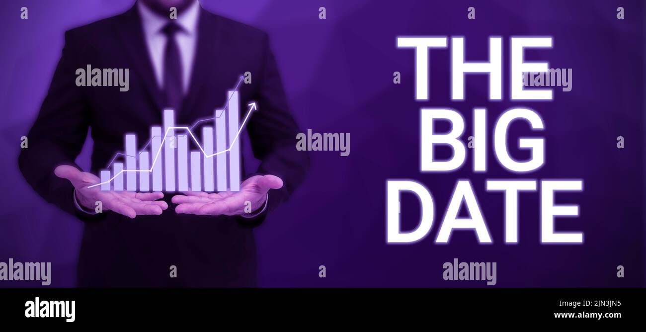 Hand writing sign The Big Date, Business overview Important day for a couple relationship ...